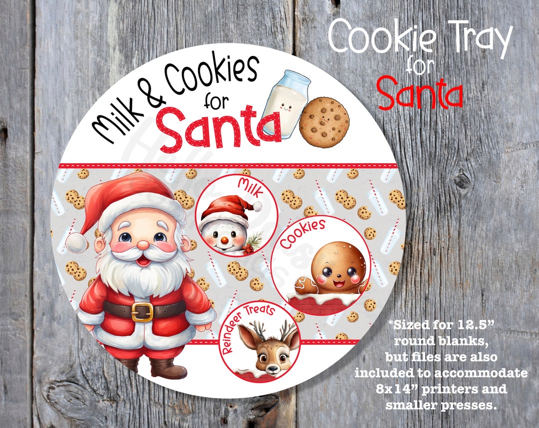Milk & Cookies for Santa Round Design | Christmas Fun | Digital ...