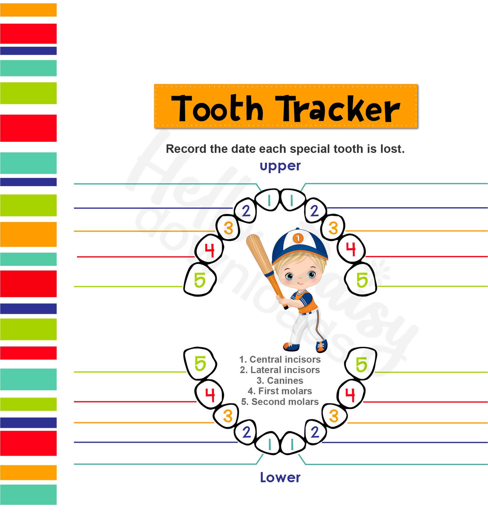 Tooth Tracker and Receipt for the Tooth Fairy Record Lost | Etsy