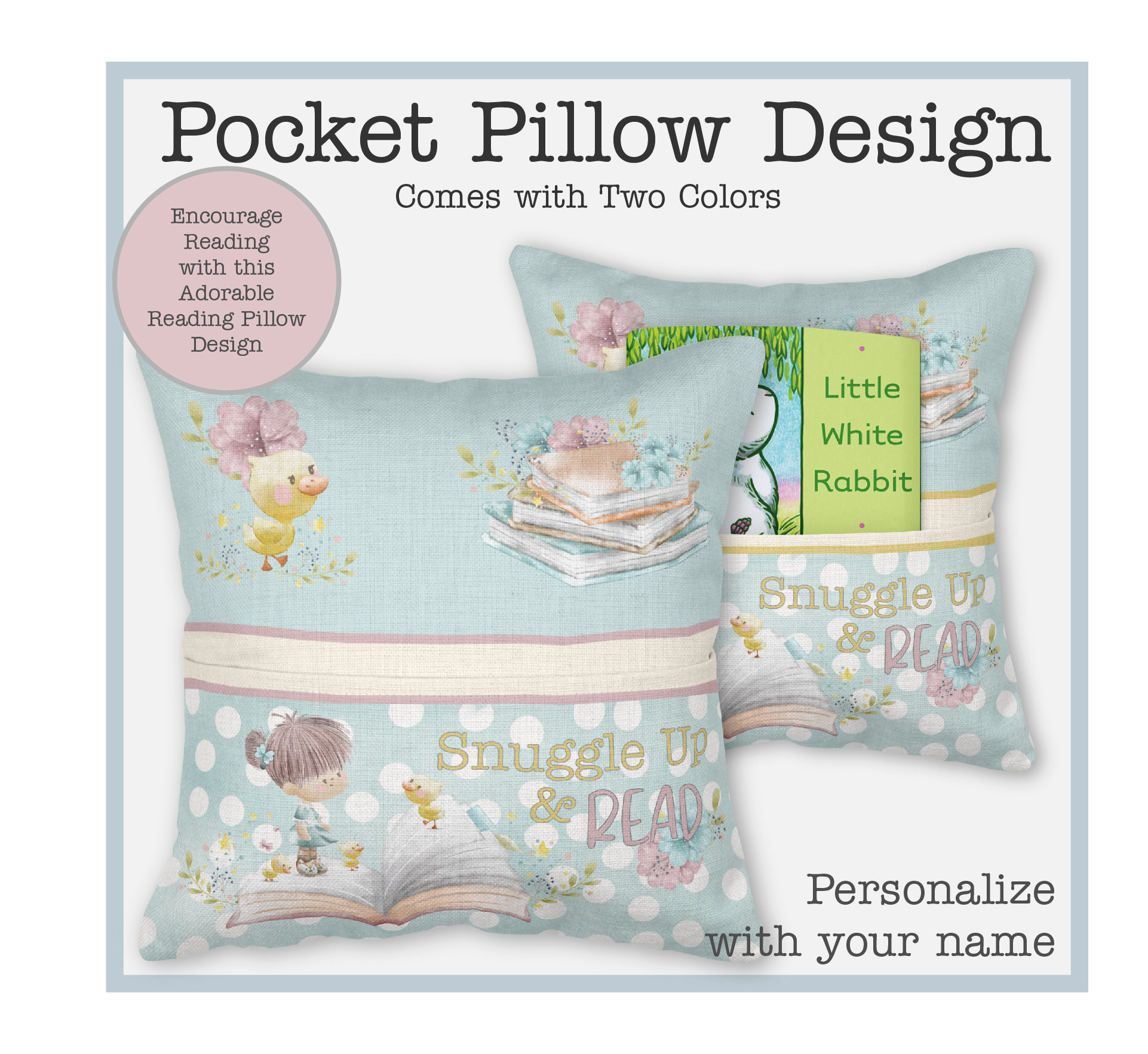 Book Pocket Pillow Design Snuggle up & Read 2 Designs Ready - Etsy