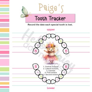 Tooth Tracker + Receipt for Tooth Fairy | Record Lost Teeth & Leave ...