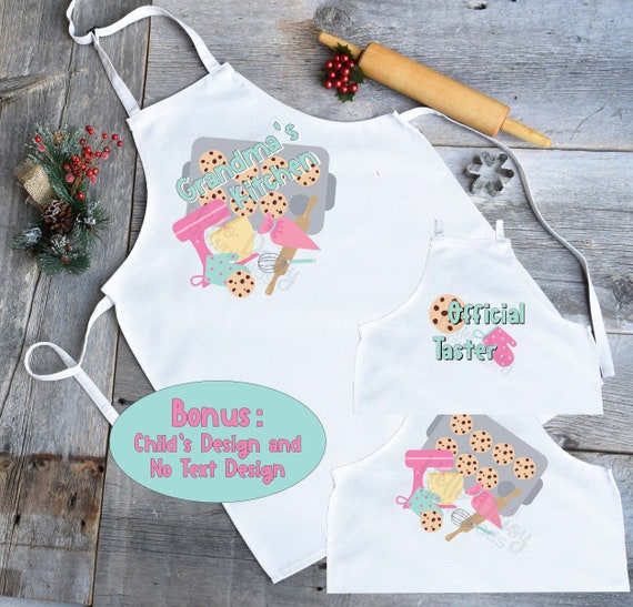 Apron Combo 3 Designs Grandma and Child or Customize Instant - Etsy