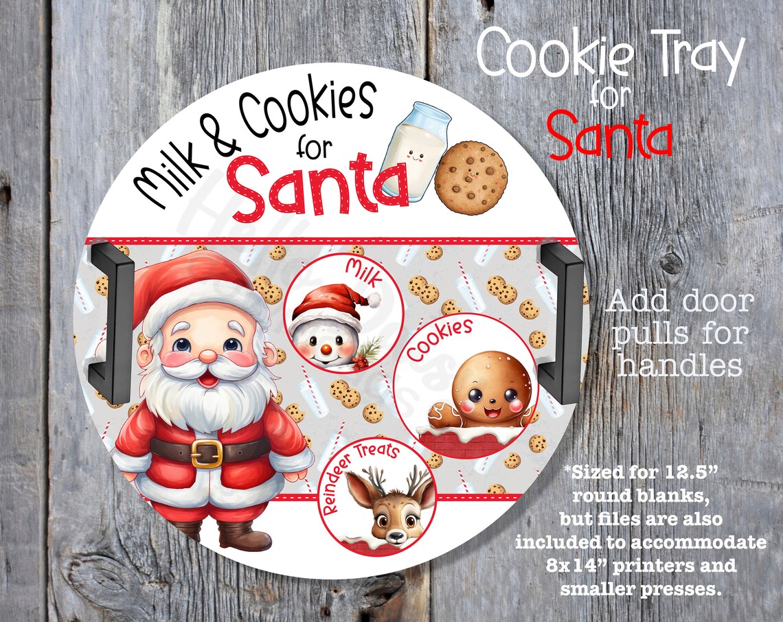Milk & Cookies for Santa Round Design | Christmas Fun | Digital ...
