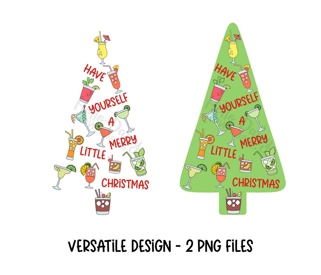 Christmas Cocktail Tree Design | Instant Digital Download PNG File ONLY ...