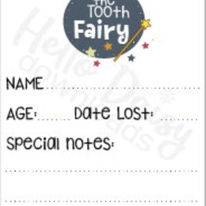 Tooth Tracker and Receipt for the Tooth Fairy | Record Lost Teeth ...