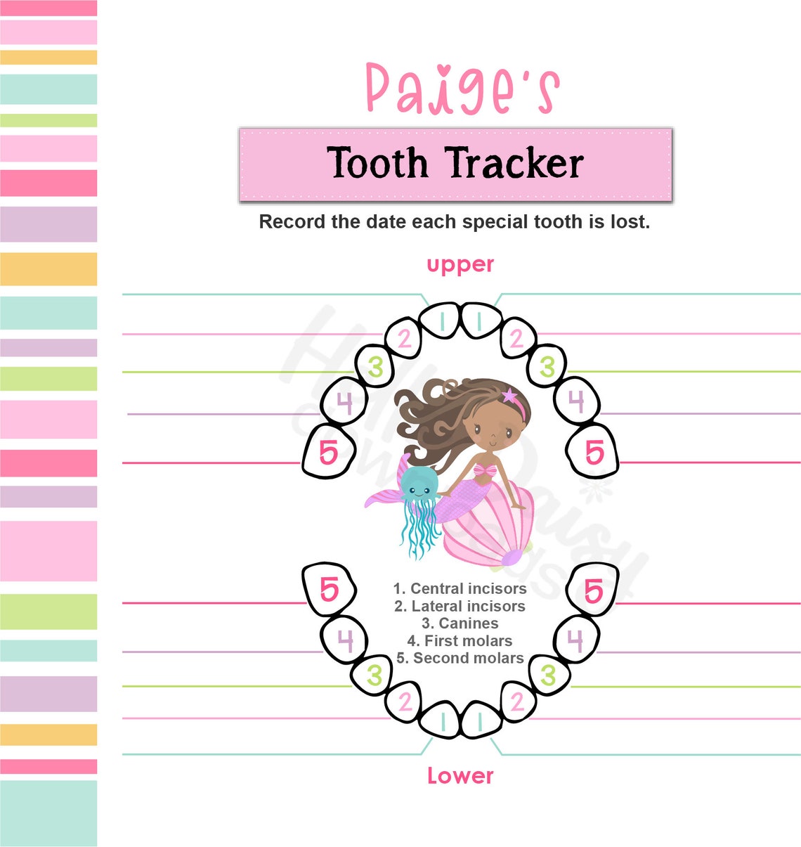Tooth Tracker and Receipt Tooth Fairy Bundle | Record Lost Teeth ...