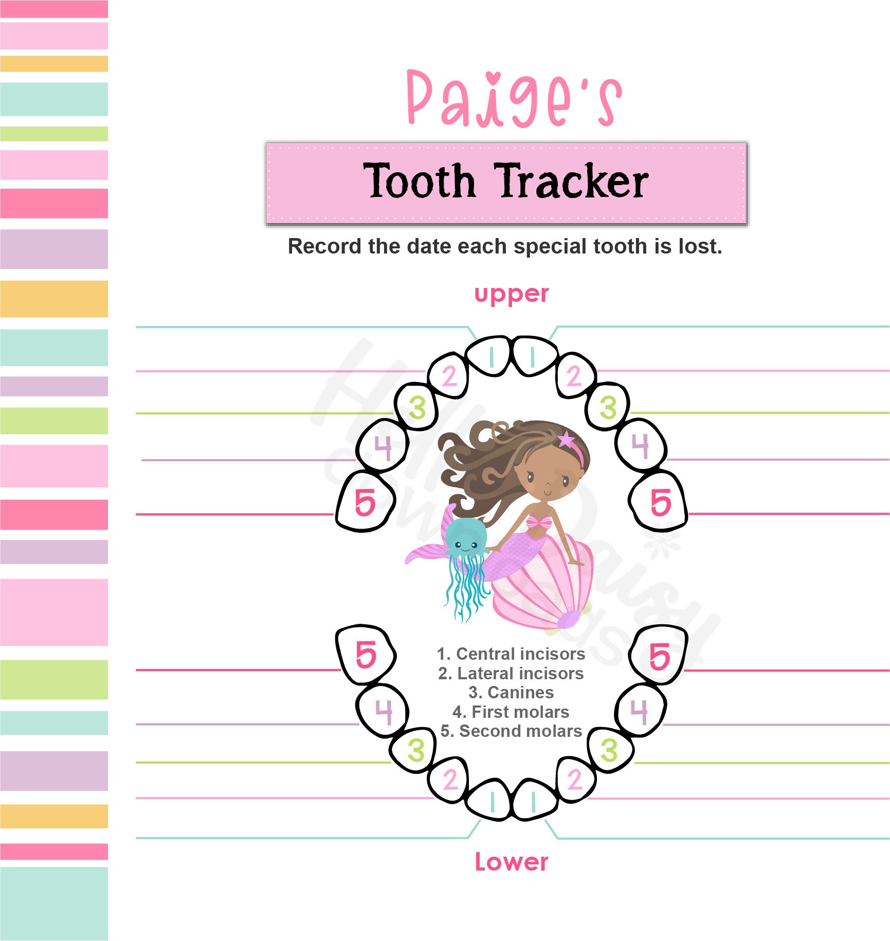 Tooth Tracker and Receipt Tooth Fairy Bundle | Record Lost Teeth ...