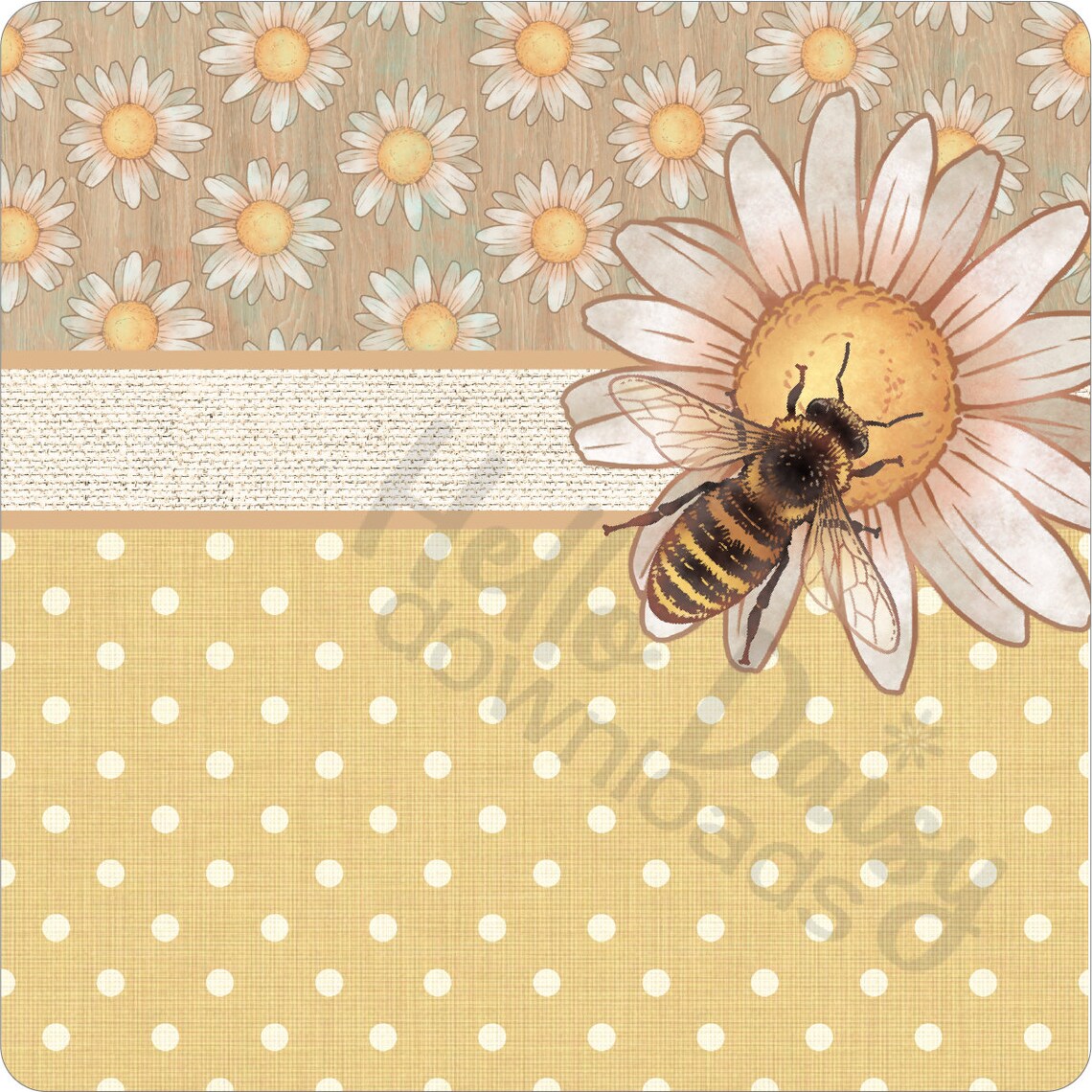 Bee & Daisy Design Bundle | Square Coaster Keychain Magnet and More ...