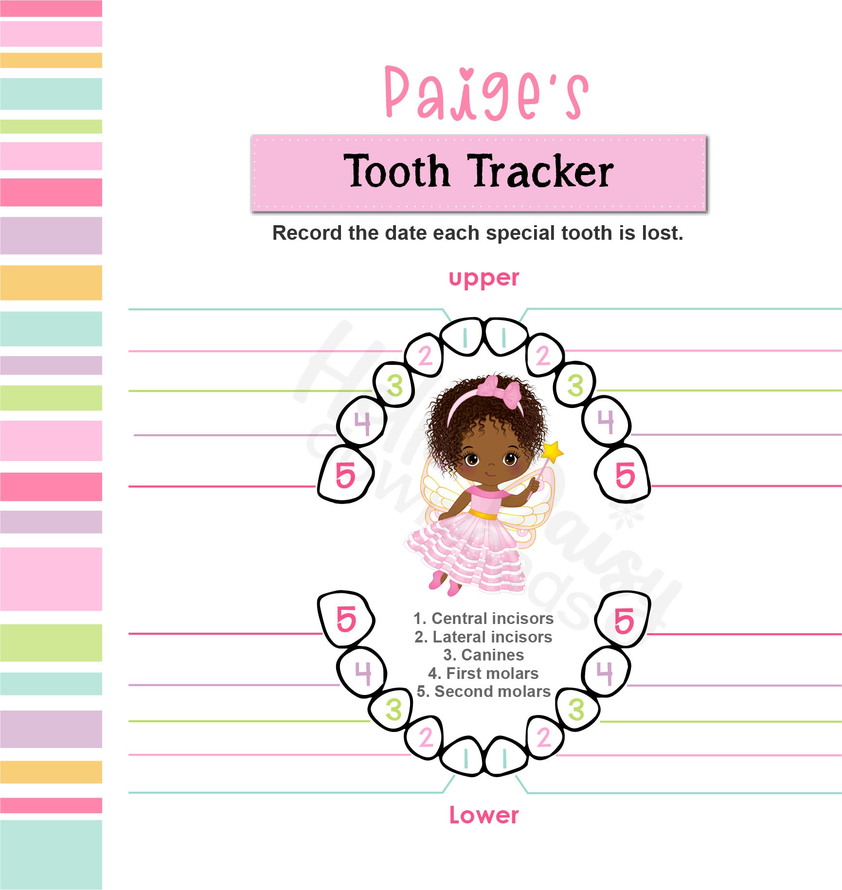 Tooth Tracker and Receipt Bundle for Tooth Fairy | Record Lost Teeth ...