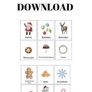 Christmas Scavenger Hunt Printable, Christmas Flashcards, Holiday Games ...