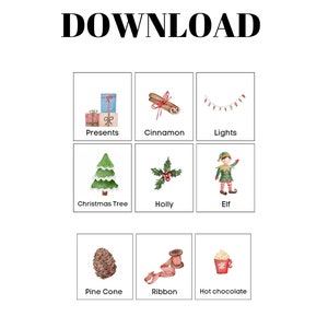 Christmas Scavenger Hunt Printable, Christmas Flashcards, Holiday Games ...