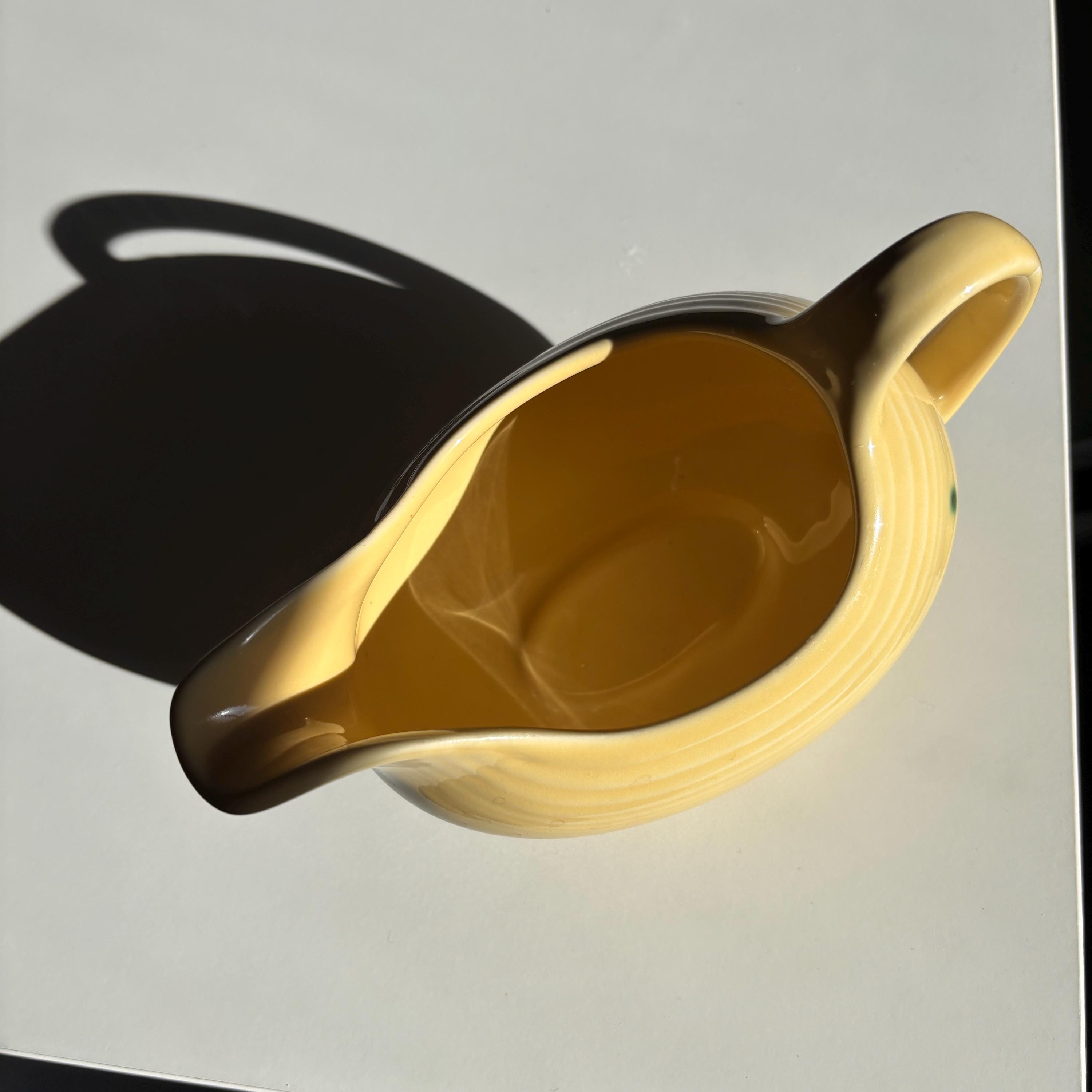 Vintage Fiestaware Yellow Gravy Boat, Homer Laughlin Sauce Pitcher USA ...