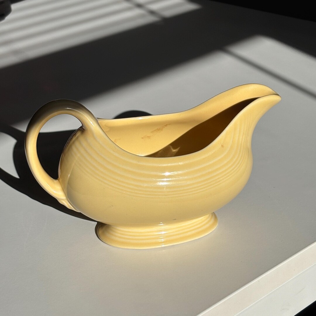 Vintage Fiestaware Yellow Gravy Boat, Homer Laughlin Sauce Pitcher USA ...