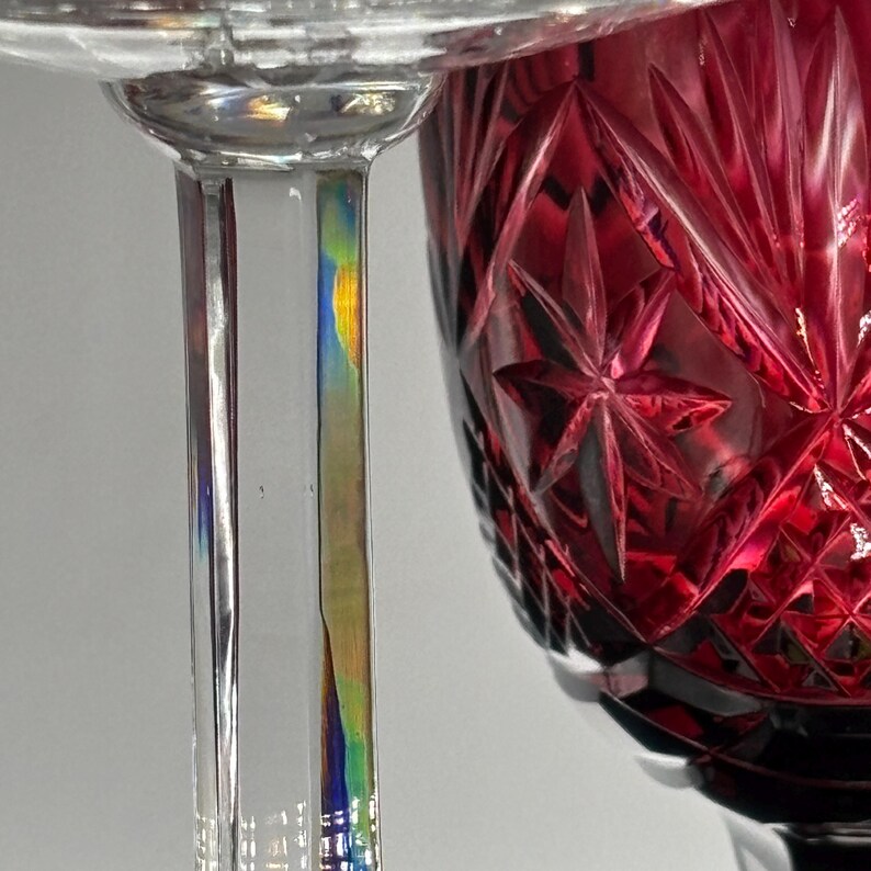 Vintage Royal Doulton Hock Wine Glasses | Rochelle Ruby Cut Crystal ...