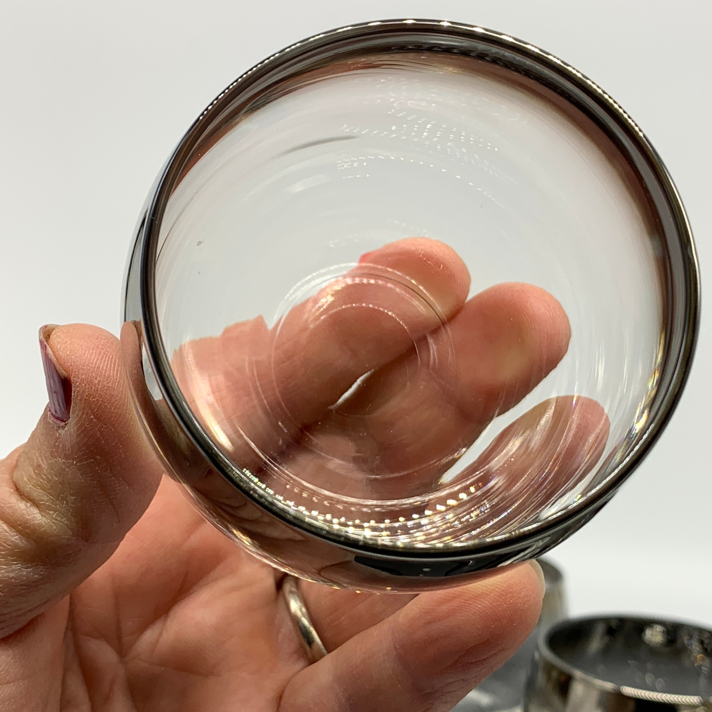 MCM Silver Fade Roly Poly Cocktail Glasses Punch Cup - Etsy