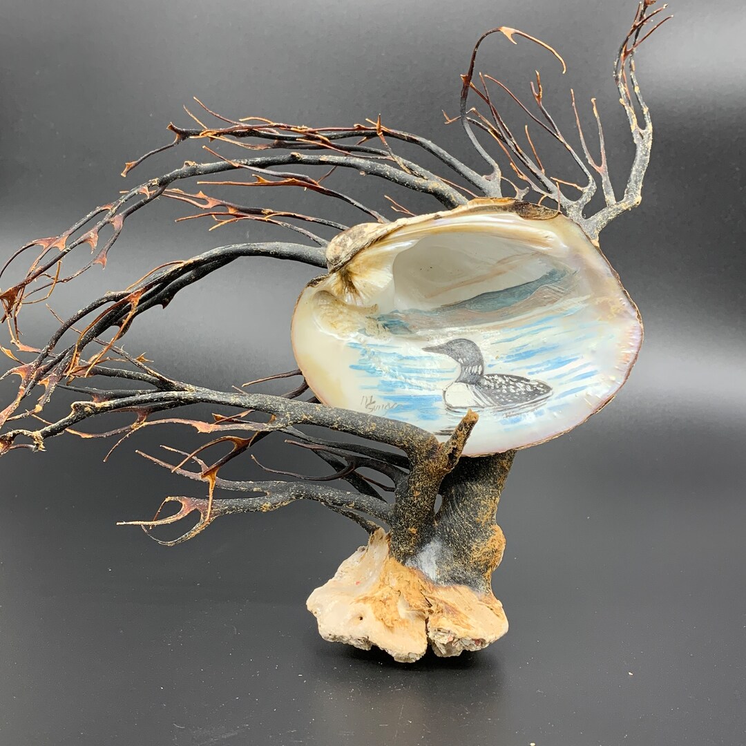 Vintage Hand Painted Shell | Wheeler's Pearly Mussel Shell | Black Sea ...