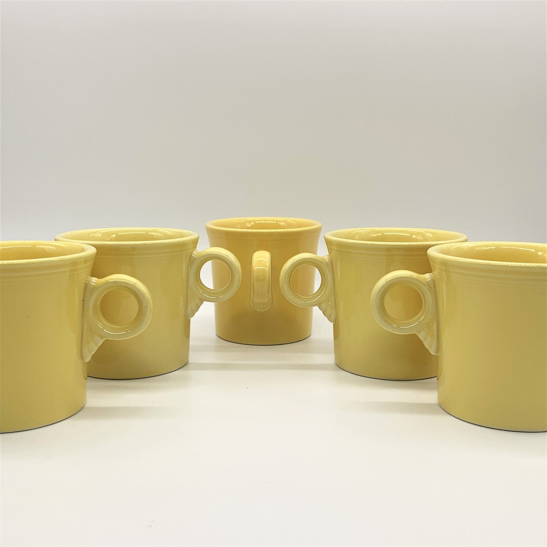 Vintage Fiesta Ware Yellow Coffee Mugs - Etsy