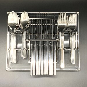 1960 Chrome and Lucite Silverware Caddy Buffet Flatware Caddy MCM Party ...