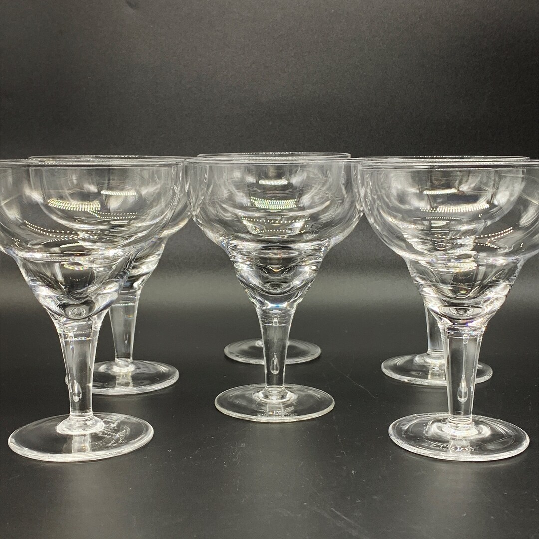 Vintage Mid Century Cocktail Glasses | Hand Blown Classic Clear ...