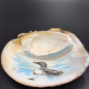 Vintage Hand Painted Shell Wheeler's Pearly Mussel Shell Black Sea Fan ...