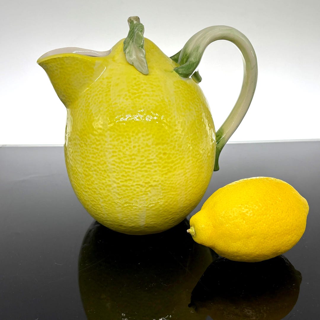 Vintage Lemon Pitcher Made in Japan | Ceramic Lemonade Jug | Mid ...