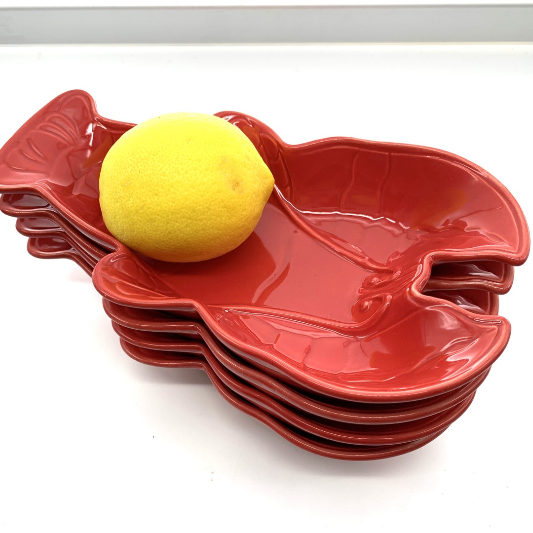 Vintage Ceramic Red Lobster Shaped Dishes Oven to Table Ironstone ...