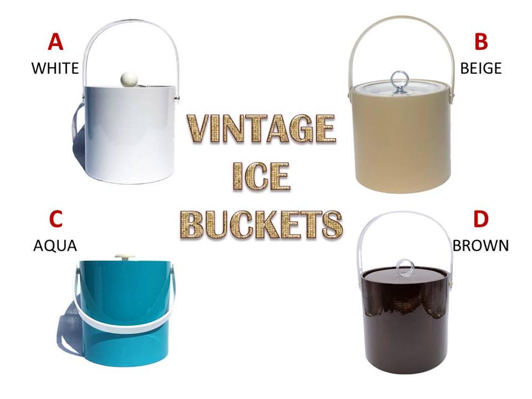 Vintage Ice Buckets 1960s and 1970s Retro Vinyl Ice Buckets Pick Yours ...