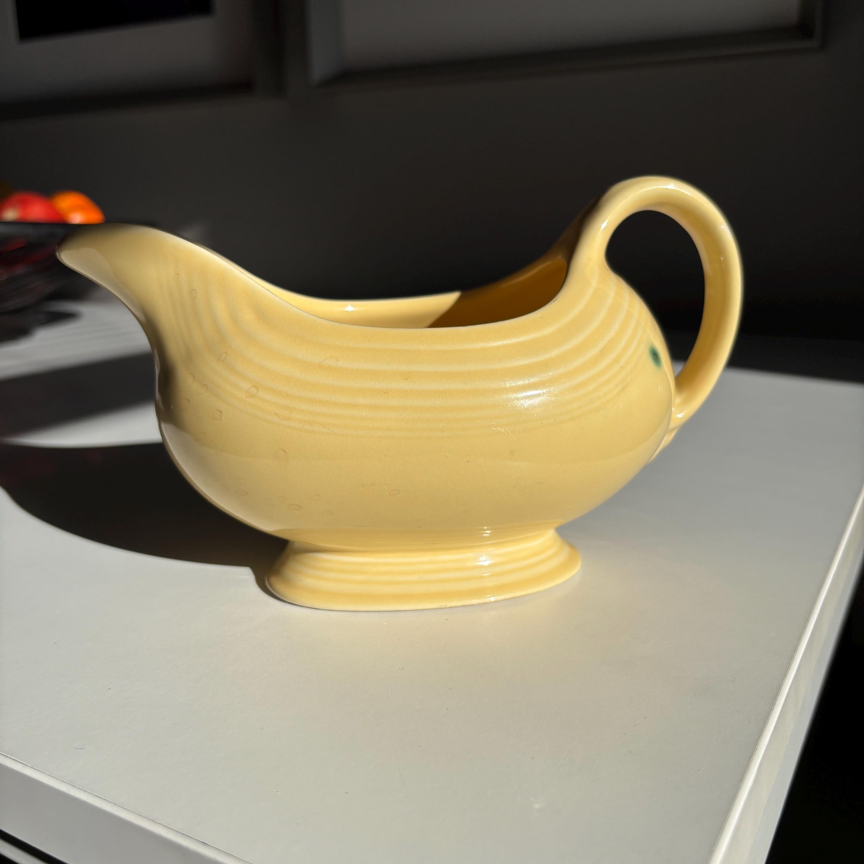 Vintage Fiestaware Yellow Gravy Boat, Homer Laughlin Sauce Pitcher USA ...