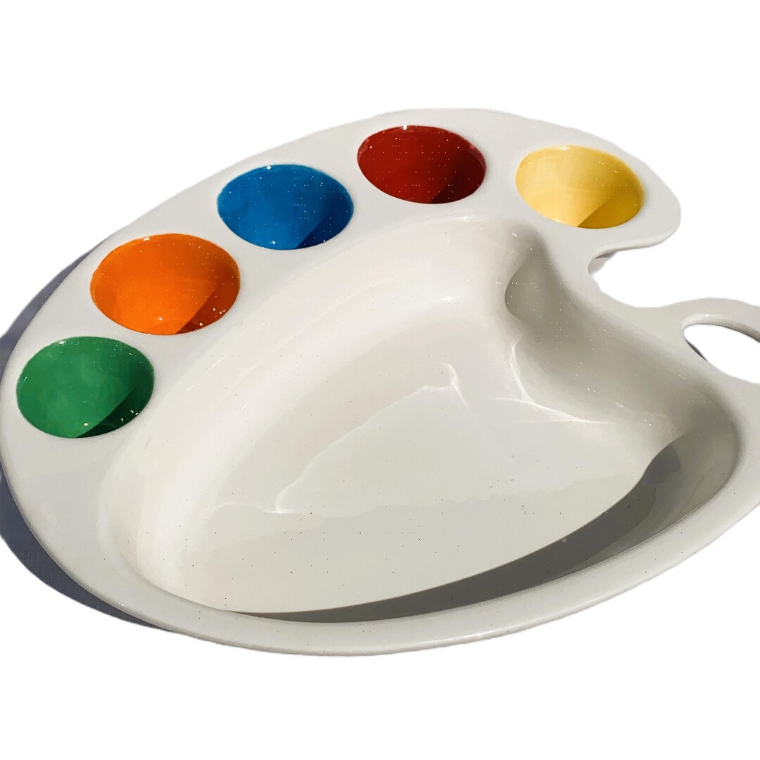 Artist Palette Chip and Dip Tray: Multicolor Party Platter (17.5" X 14. ...