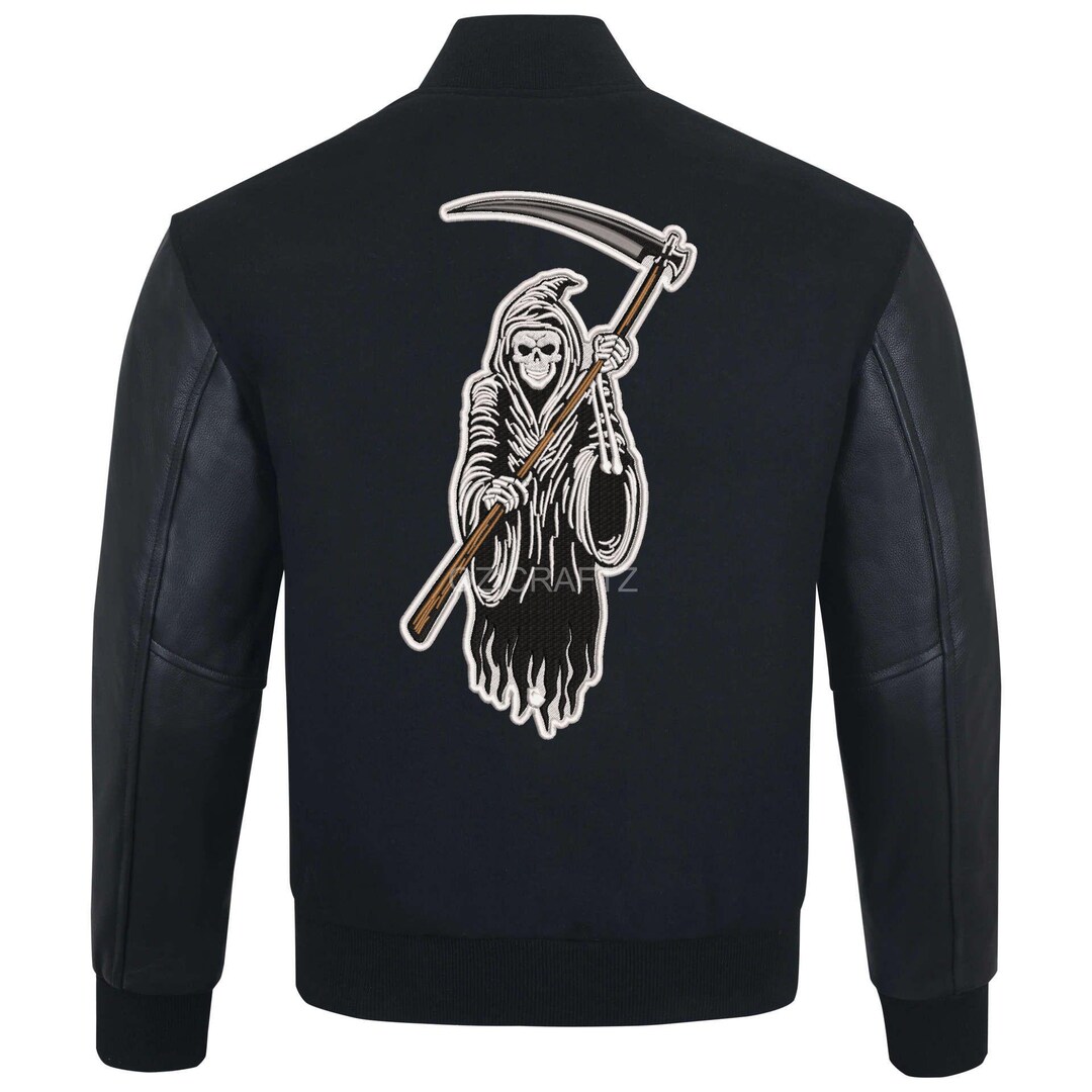 Grim REAPER Large Back Patch for Custom Biker Iron\sew on Jacket Vest Back Patch 10" Inch Height ...