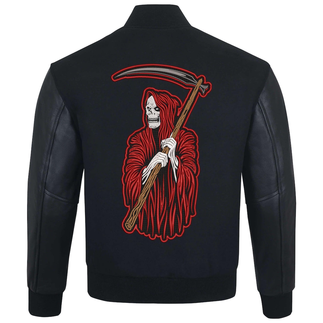 XLARGE Grim REAPER Large Back Patch for Custom Biker Iron\sew on Jacket Vest Back Patch 12" Inch ...