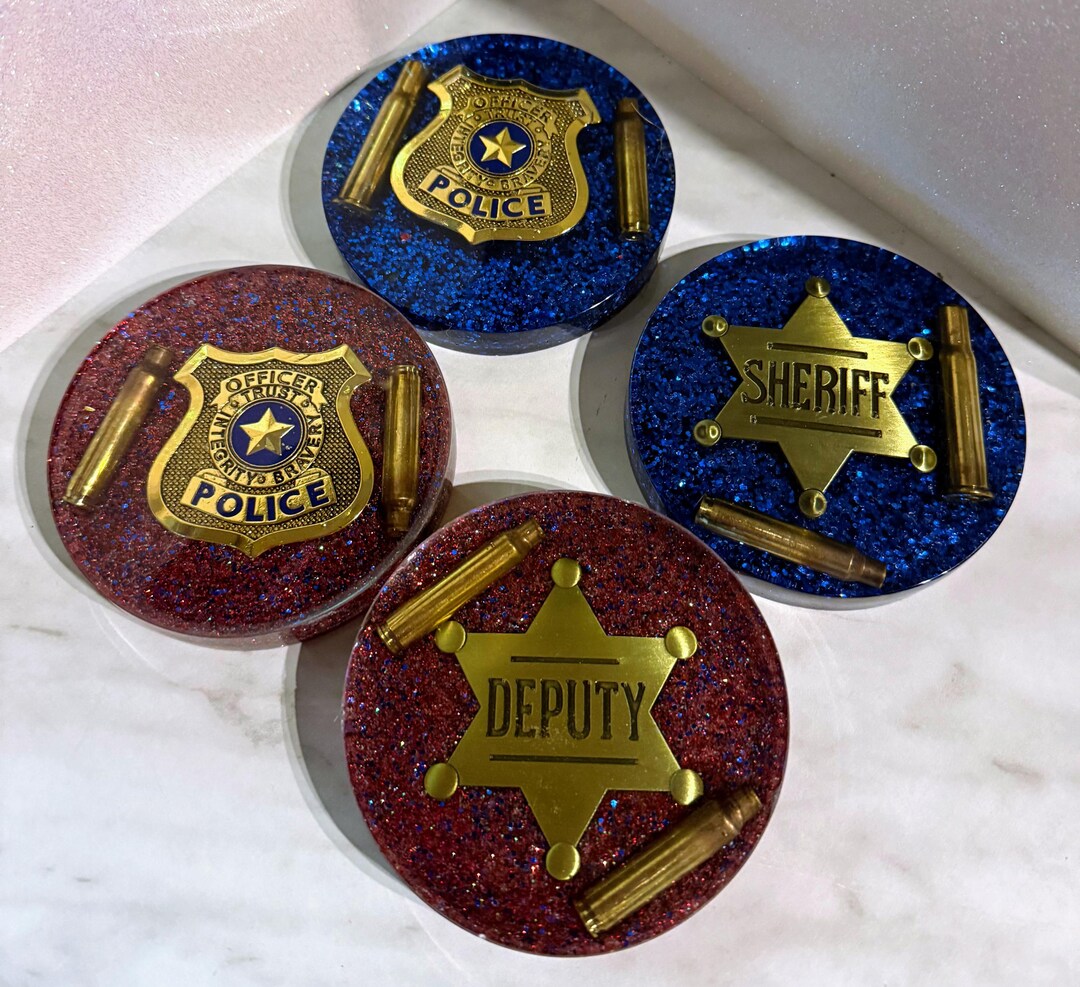 Law Enforcement Coasters - Handmade - Etsy