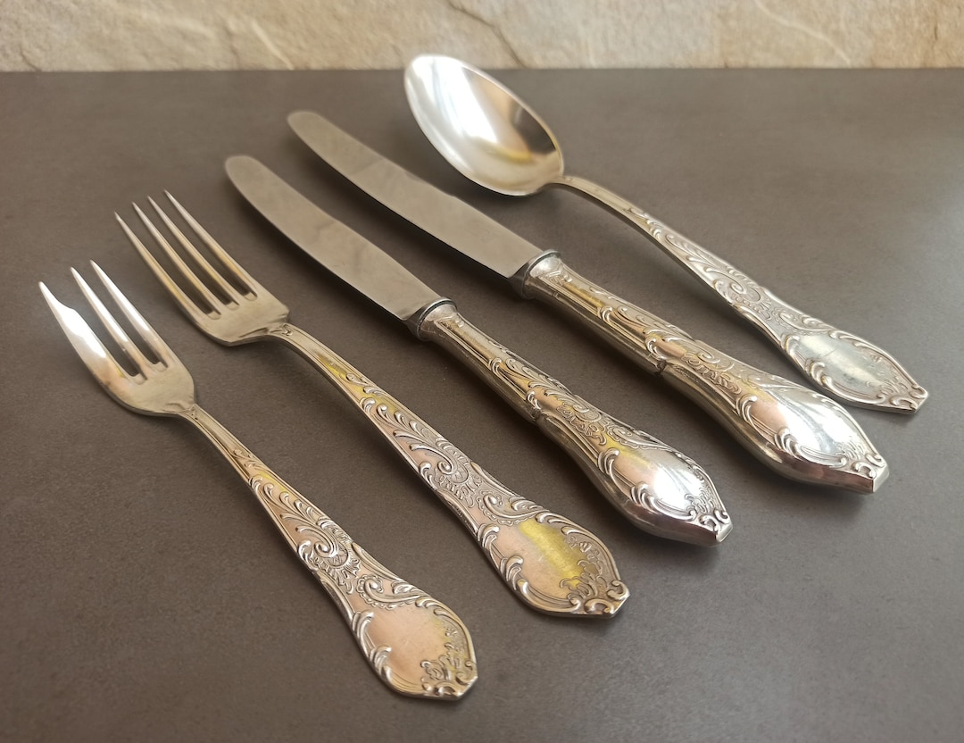 Solingen Silver Plated Cutlery Set, Romantic Dinner Cutlery, Vintage ...