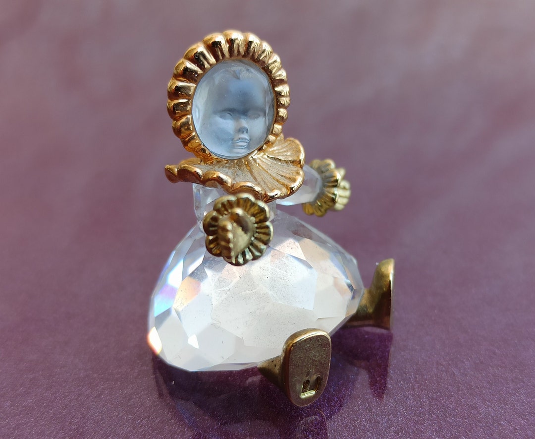 Swarovski Crystal Gold Filled Miniature Baby Doll, Swarovski Girl ...