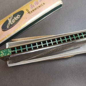 Harmonica HERO, Vintage Harmonica in Original Box, Blessing Harmonica, Made in China, Antique ...