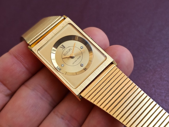 SUZUKI Gold Filled Mechanical Watch, Vintage Watch, G… - Gem