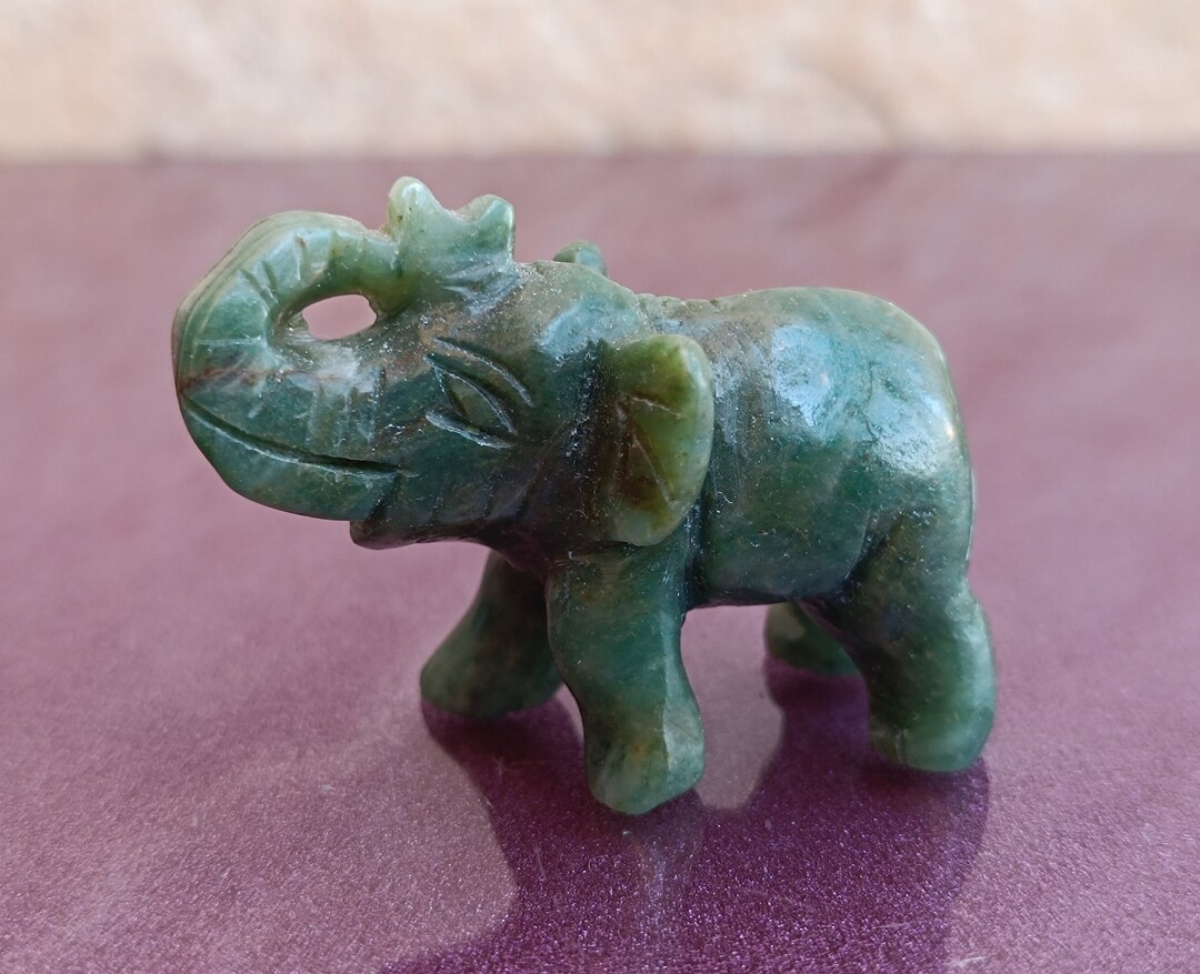 Jade Elephant, Vintage Genuine Jade Elephant, Jade Statue, Jadeite ...