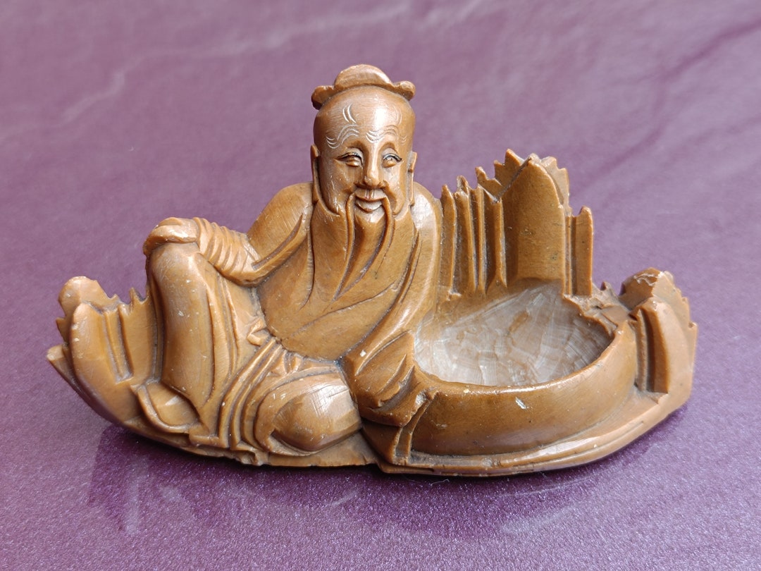 Chinese Stone Inkwell, Stone Inkwell, Buddha Inkwell, Monk Inkwell ...