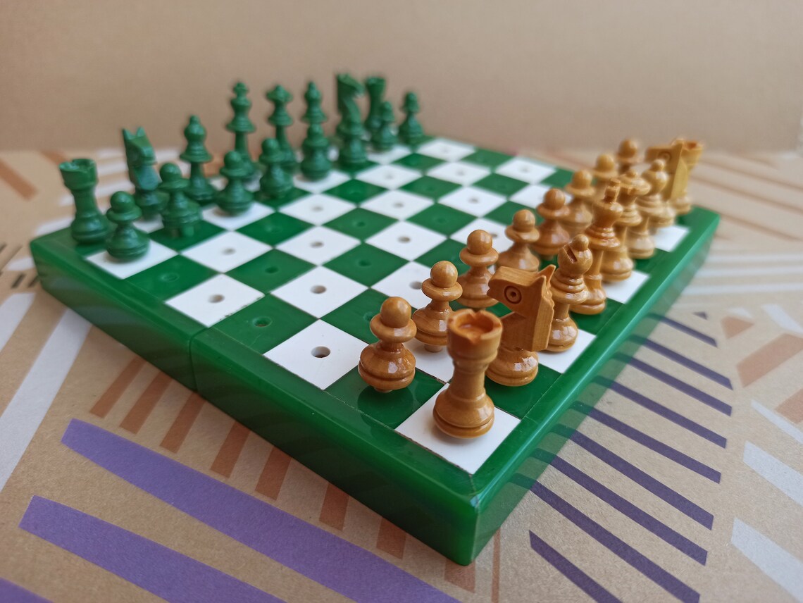 RARE 1950 Hand Carved Chess Antique Chess in Original Box - Etsy