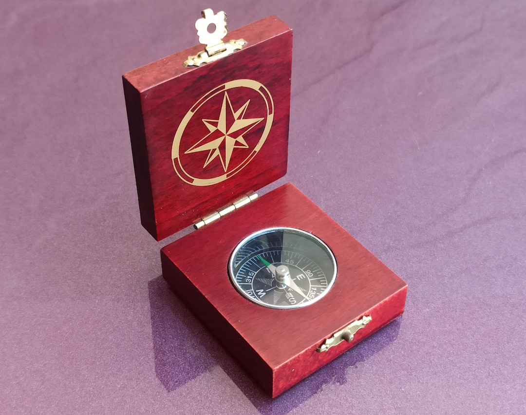 Vintage Compass, Wooden Compass, Spanish Compass, Gift for Men, Retro ...