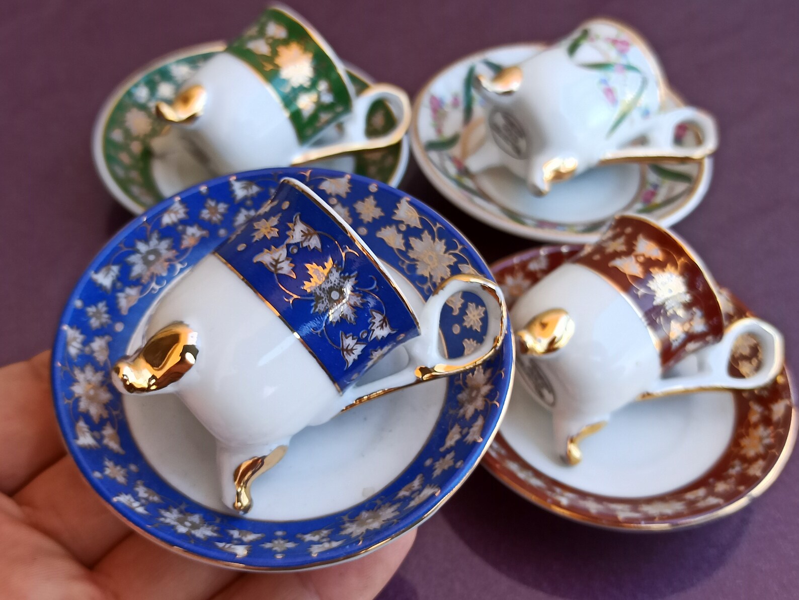 Venezia Gold Collection Cup and Saucer Set of 4, Porcellana Venezia ...