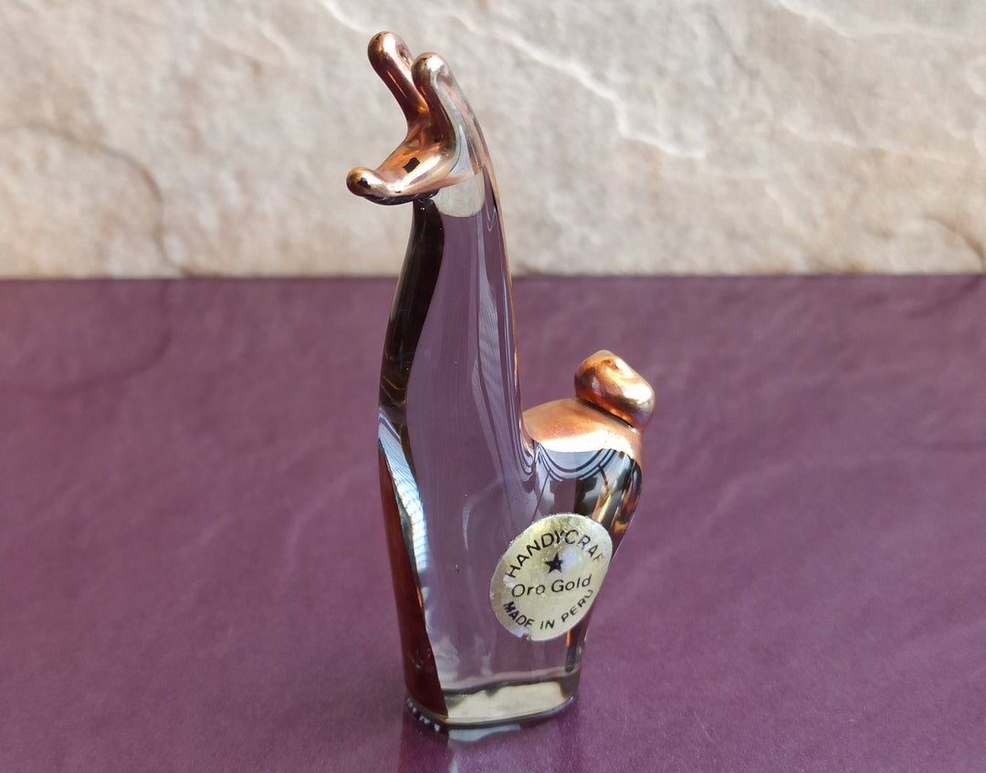 Gold and MURANO Glass Alpaca Figurine, Talisman Figurine, Vintage ...