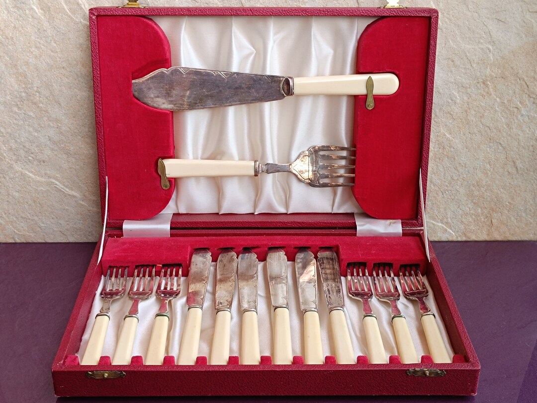 RYALS EPNS English Silver Plated Romantic Dinner Cutlery Set, Vintage ...