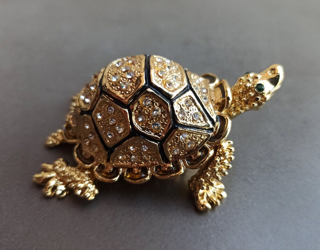 Gold Filled Turtle Box, Vintage Box, Jewelery Box, Retro Box, Retro ...