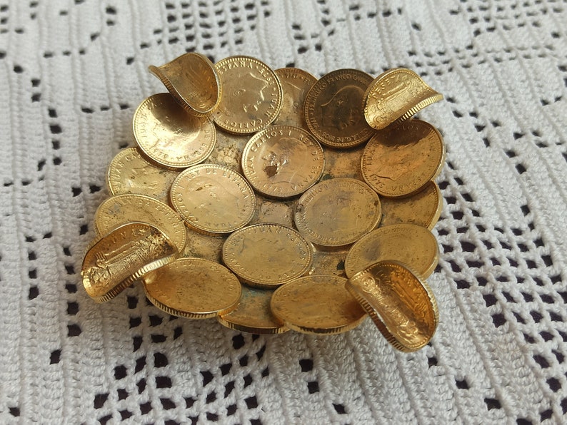 Rare Handmade Gold Filled Ashtray, Vintage Bronze Ashtray, Ashtray Made ...