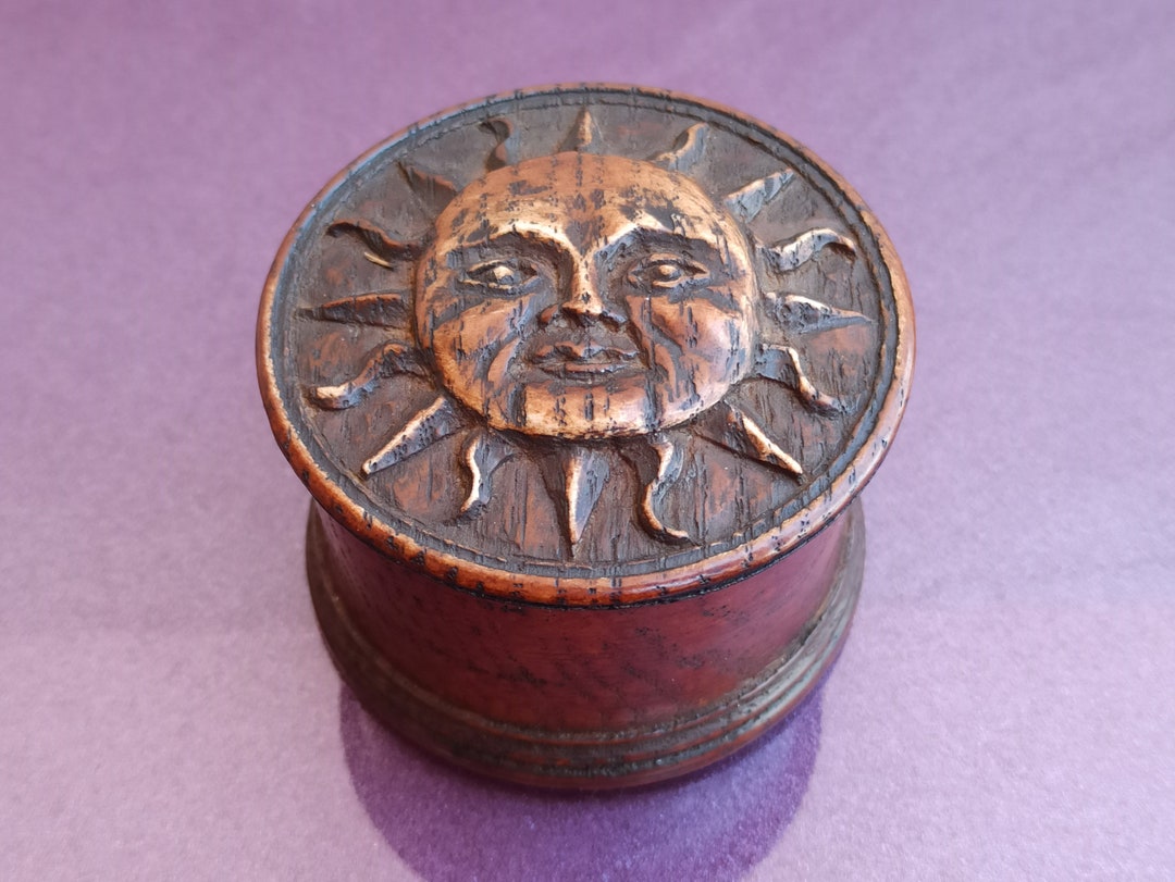 English Sun Ceramic Box, Porcelain Round Box, Handmade Jewellery Box ...