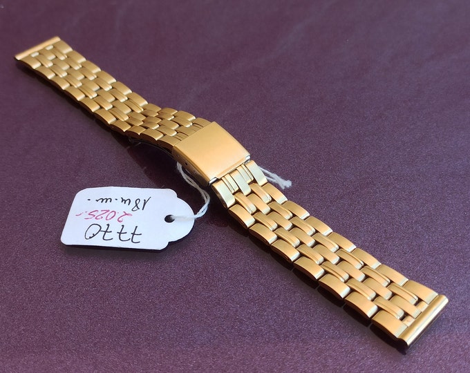 18mm Vintage Gold Filled Watchband, Metal Watchband, Spanish Watchband ...