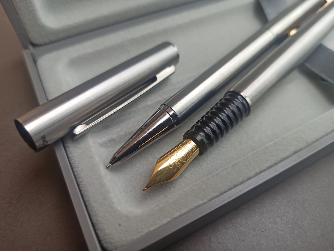 INOXCROM Fountain Pen and Pencil, 1970 Fountain Pen, Vintage Fountain ...