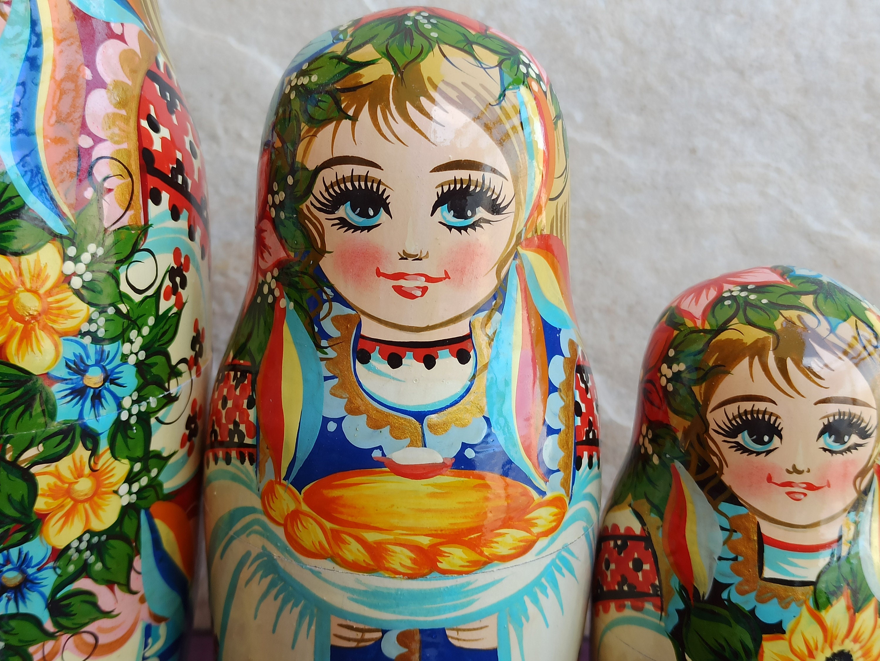Ukrainian Art Set of 9 Matryoshka Unique Flower Nesting Doll - Etsy