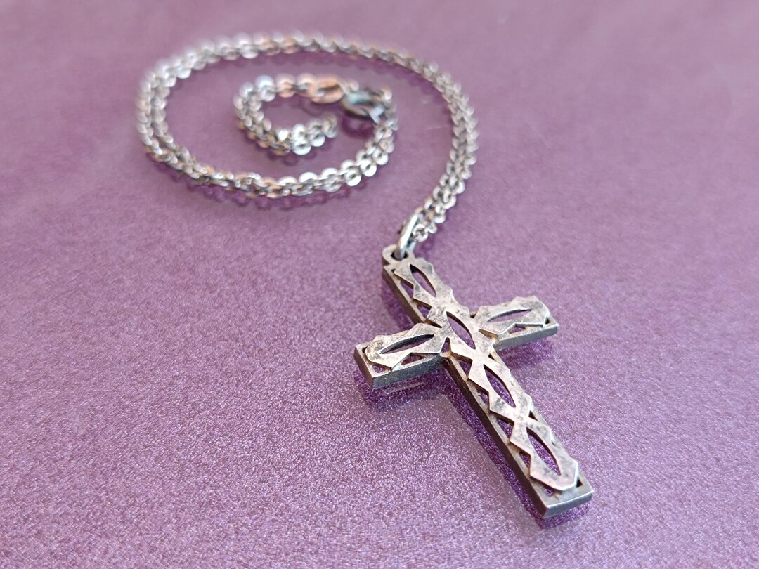 Religious Silver Cross Pendant, Jesus Cross, Religious Cross, Old ...