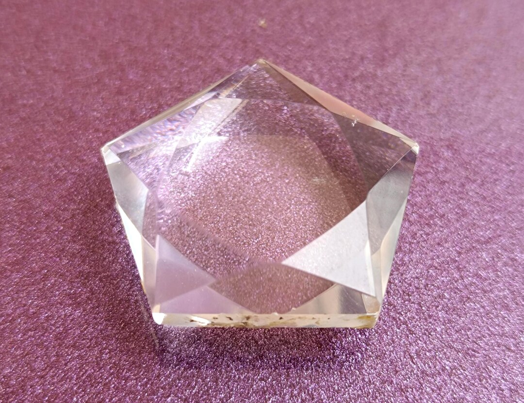 Pentagon-shaped Rock Crystal Talisman for Protection and Energy, Wish ...